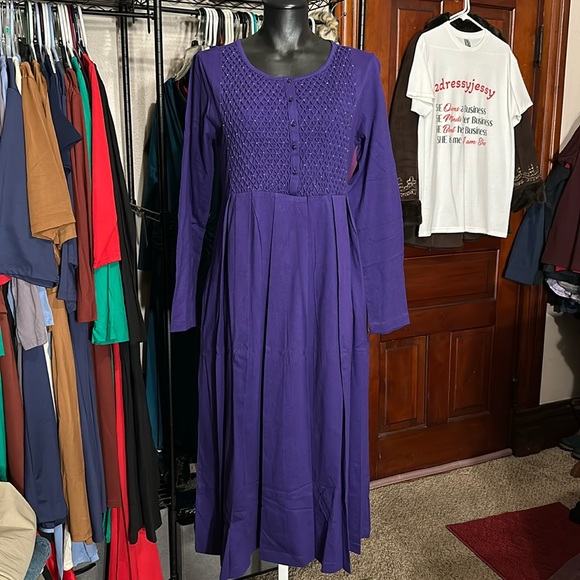 The Paragon | Dresses | The Paragon Smocked And Beaded Purple Midi ...